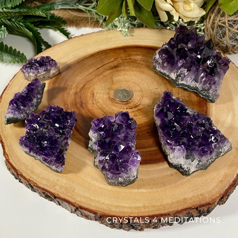 Raw Amethyst Geode Cluster. Deep Purple Crystal Quartz Specimen for ...