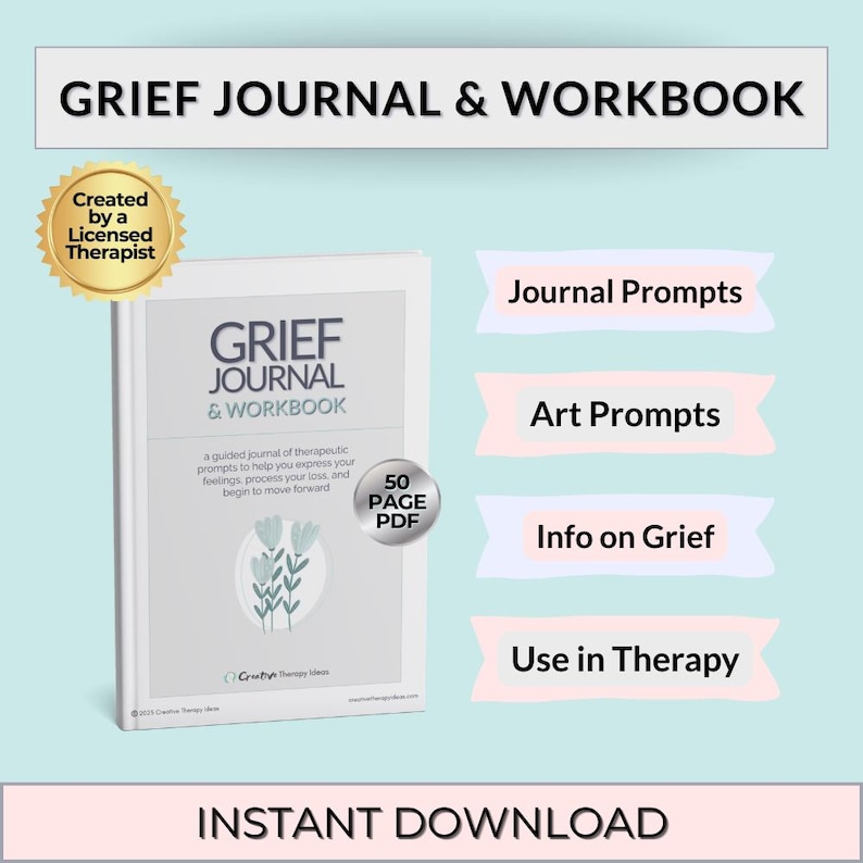 Grief Journal & Workbook for Self Healing Work and Grief Therapy (50 ...