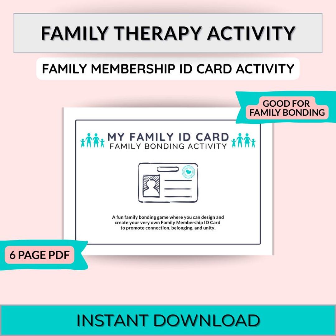 Family Therapy Worksheet | Family ID Card Activity | Family Therapy ...