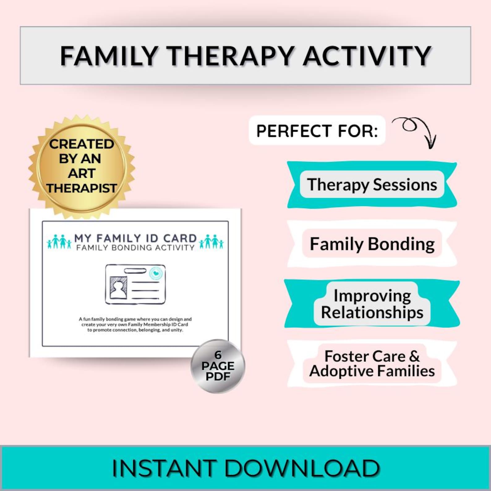 Family Therapy Worksheet | Family ID Card Activity | Family Therapy ...
