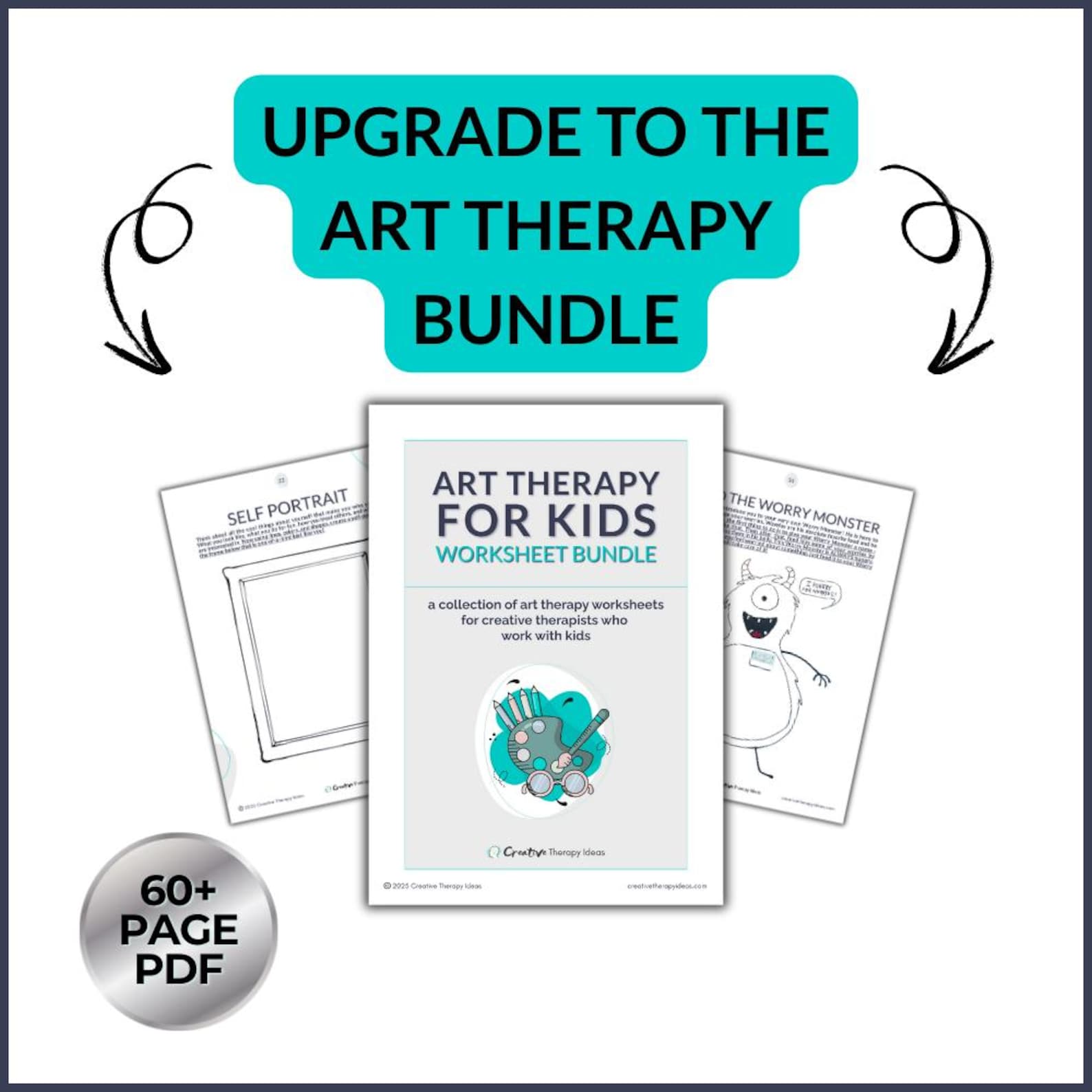 Worry Monster Art Therapy Worksheet: Anxiety Therapy Activity for Kids ...