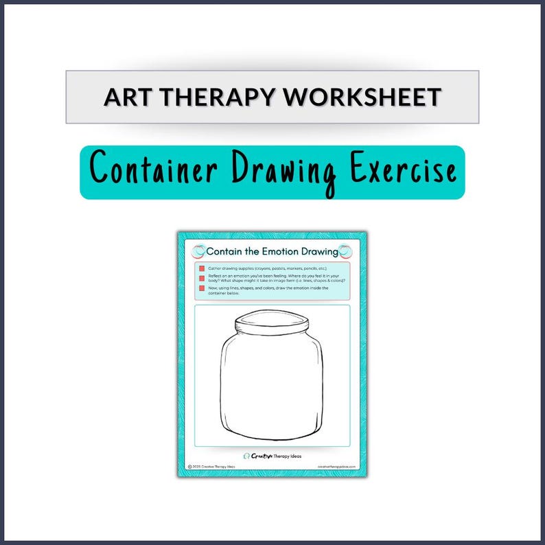 Art Therapy Worksheet | Container Drawing Art Therapy Activity | Art ...