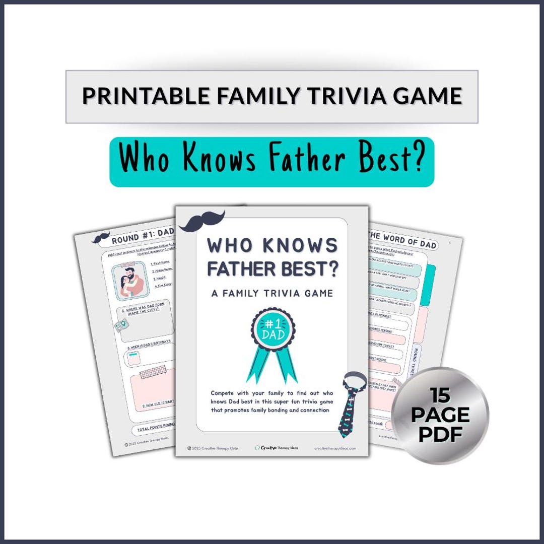 Who Knows Dad Best Family Trivia Game | Father's Day Printable Game ...