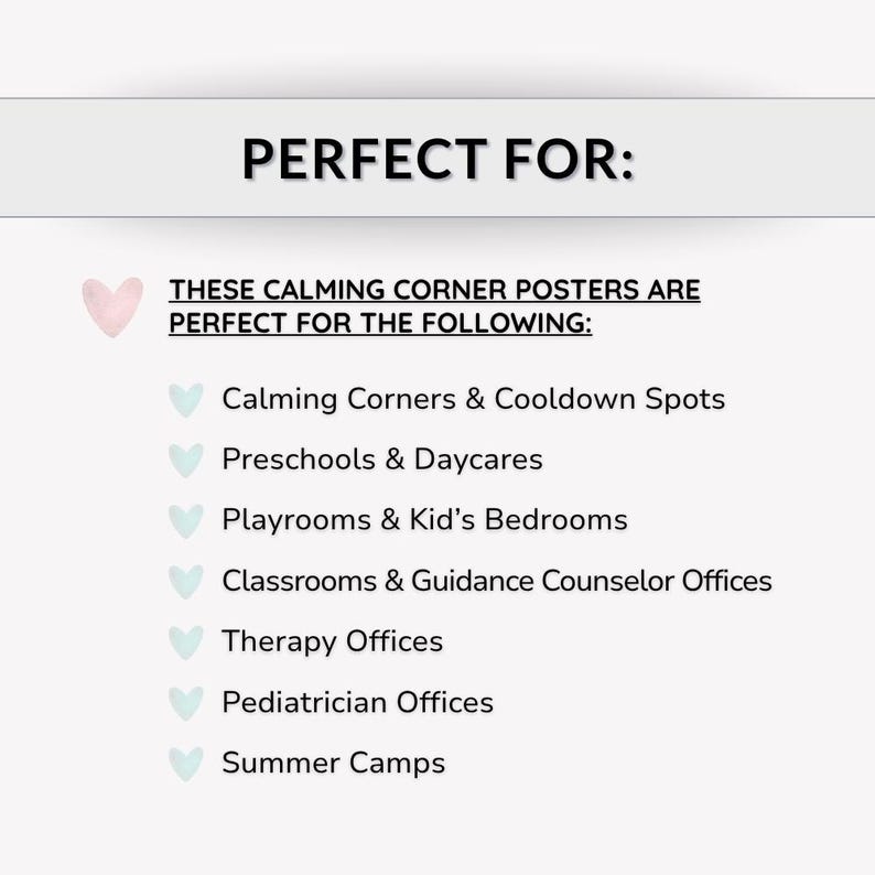 Calm Down Corner Poster Set: Coping Skills, Feelings Identification ...
