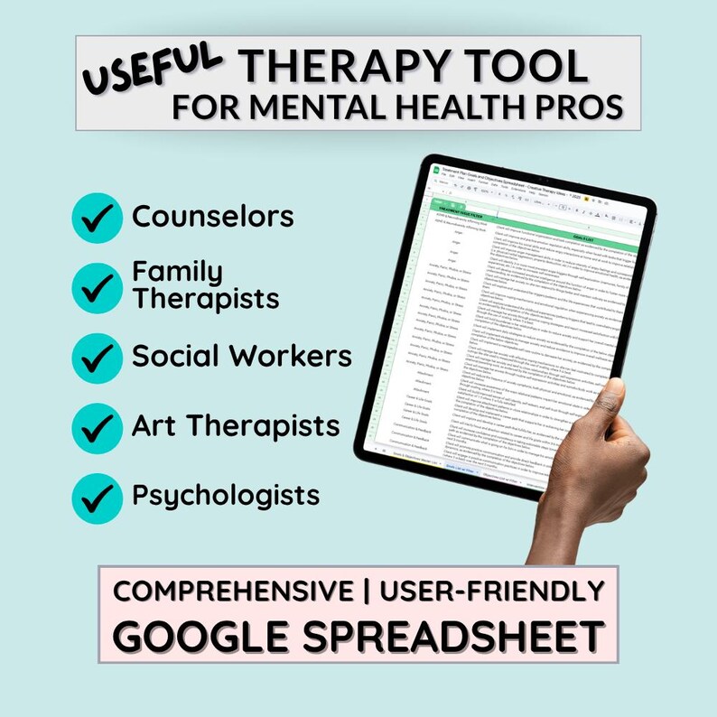 Treatment Plan Goals and Objectives Spreadsheet With Interventions ...