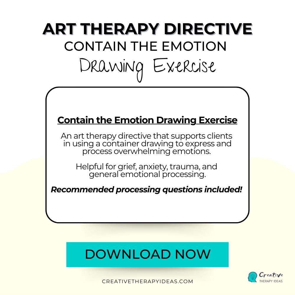 Art Therapy Worksheet | Container Drawing Art Therapy Activity | Art ...