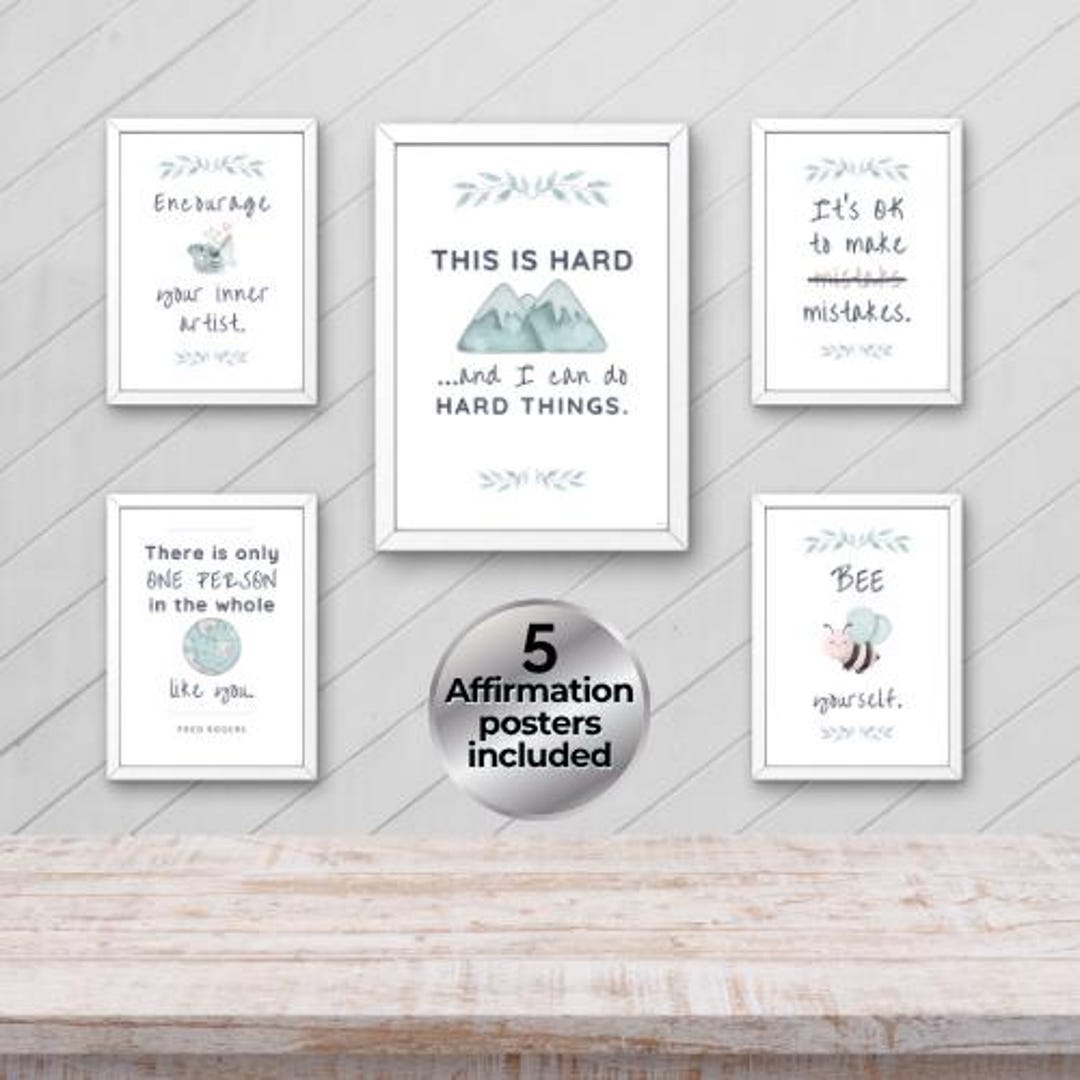 Self-esteem Posters for Kids (5-pack Bundle) | Positive Message Posters ...