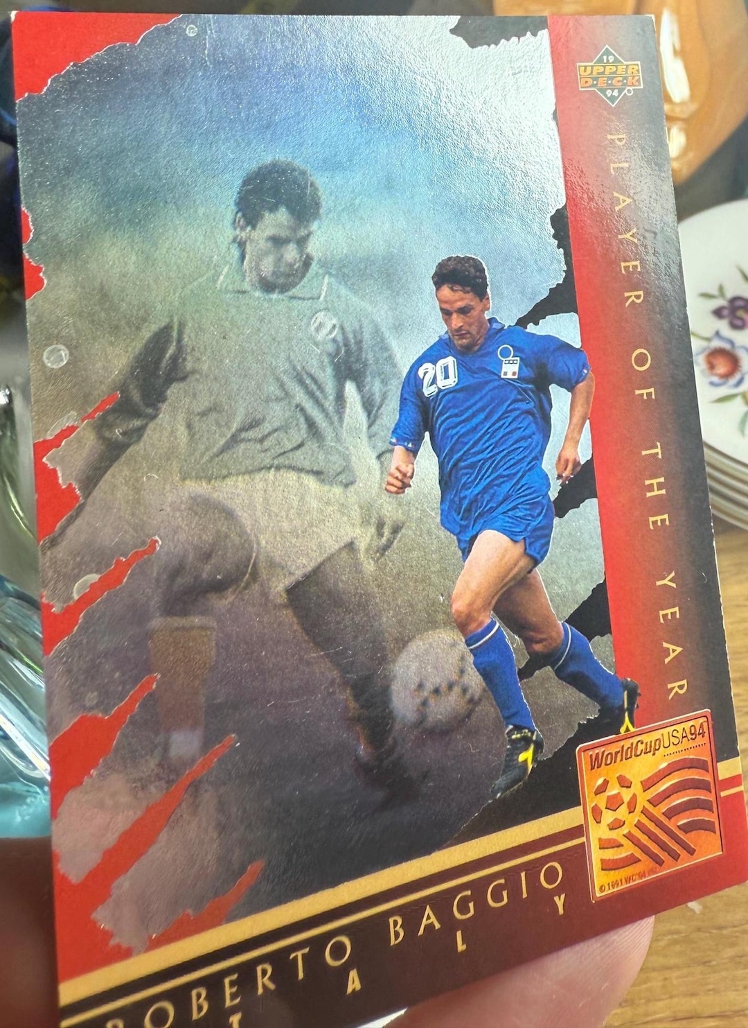 Roberto Baggio 1994 Upper Deck World Cup Card: Italy Player of the Year ...
