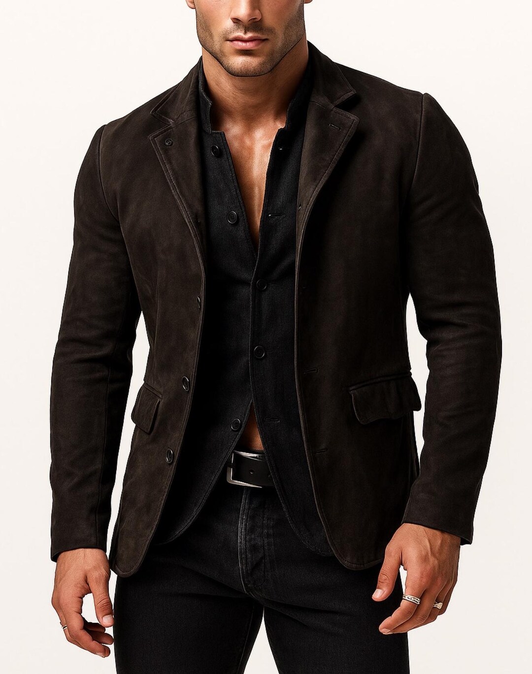 Dark Brown Suede Blazer Jacket – Savren by Daaran - Etsy