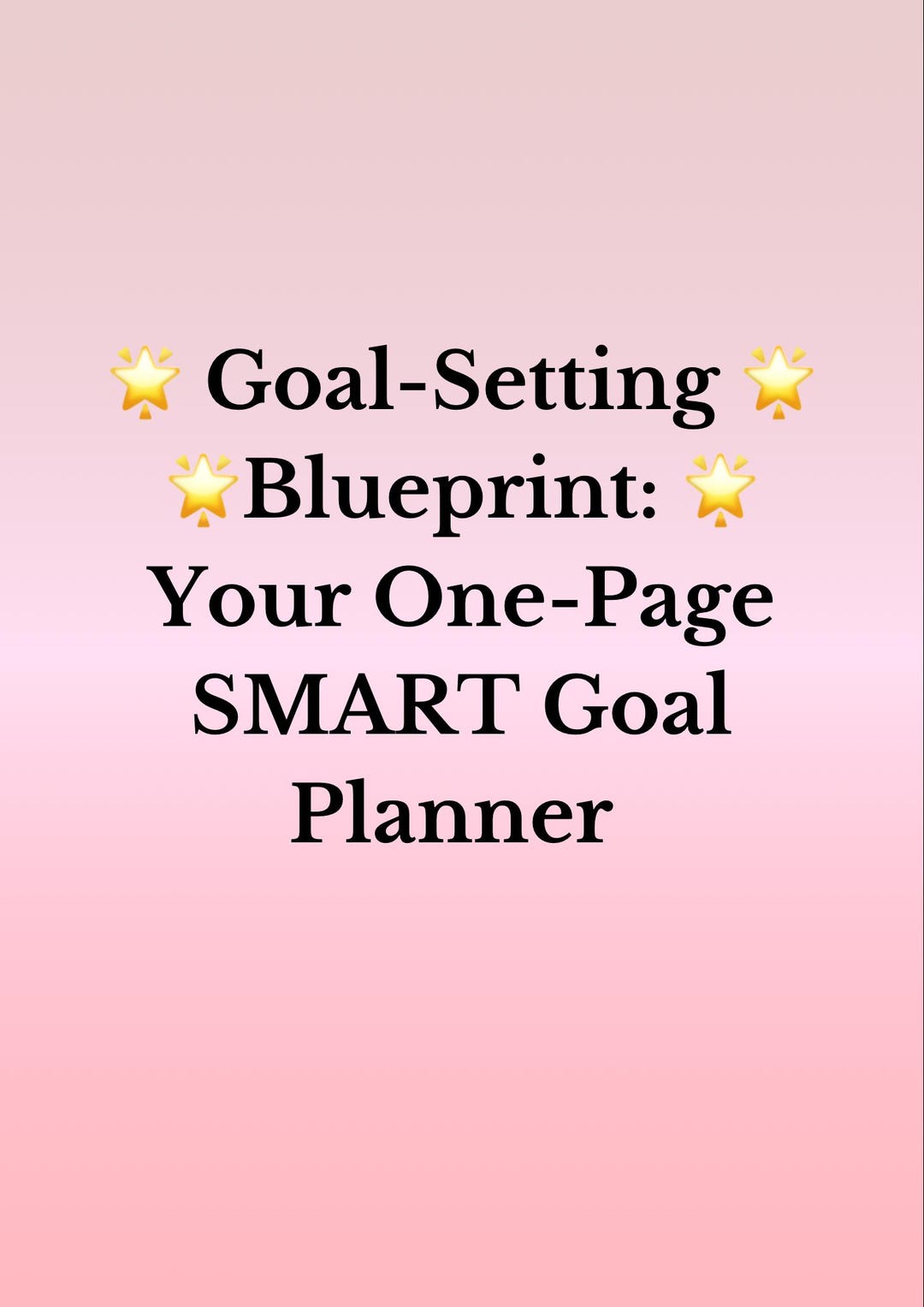 Goal-setting Blueprint: Your One-page SMART Goal Planner - Etsy
