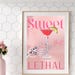 Sweet but Lethal Poster, Coquette Aesthetic Wall Art, Skeleton Hand ...