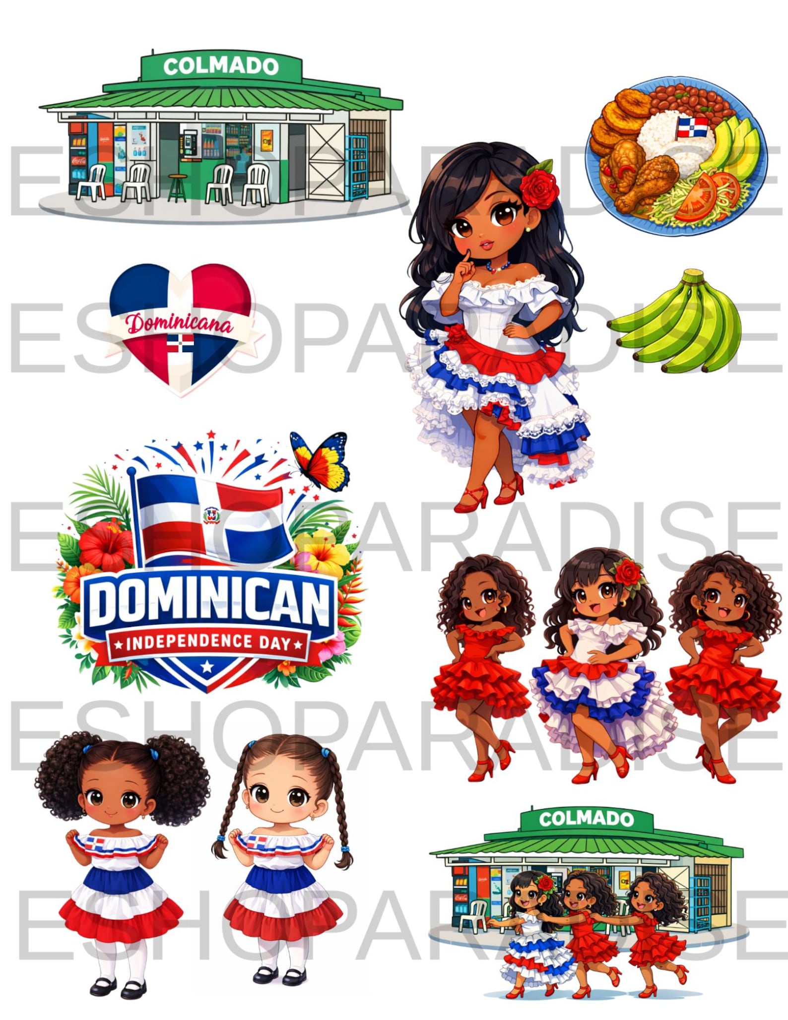 Dominican Culture Bundle, Caribbean Clipart, Dominican Heritage Month ...