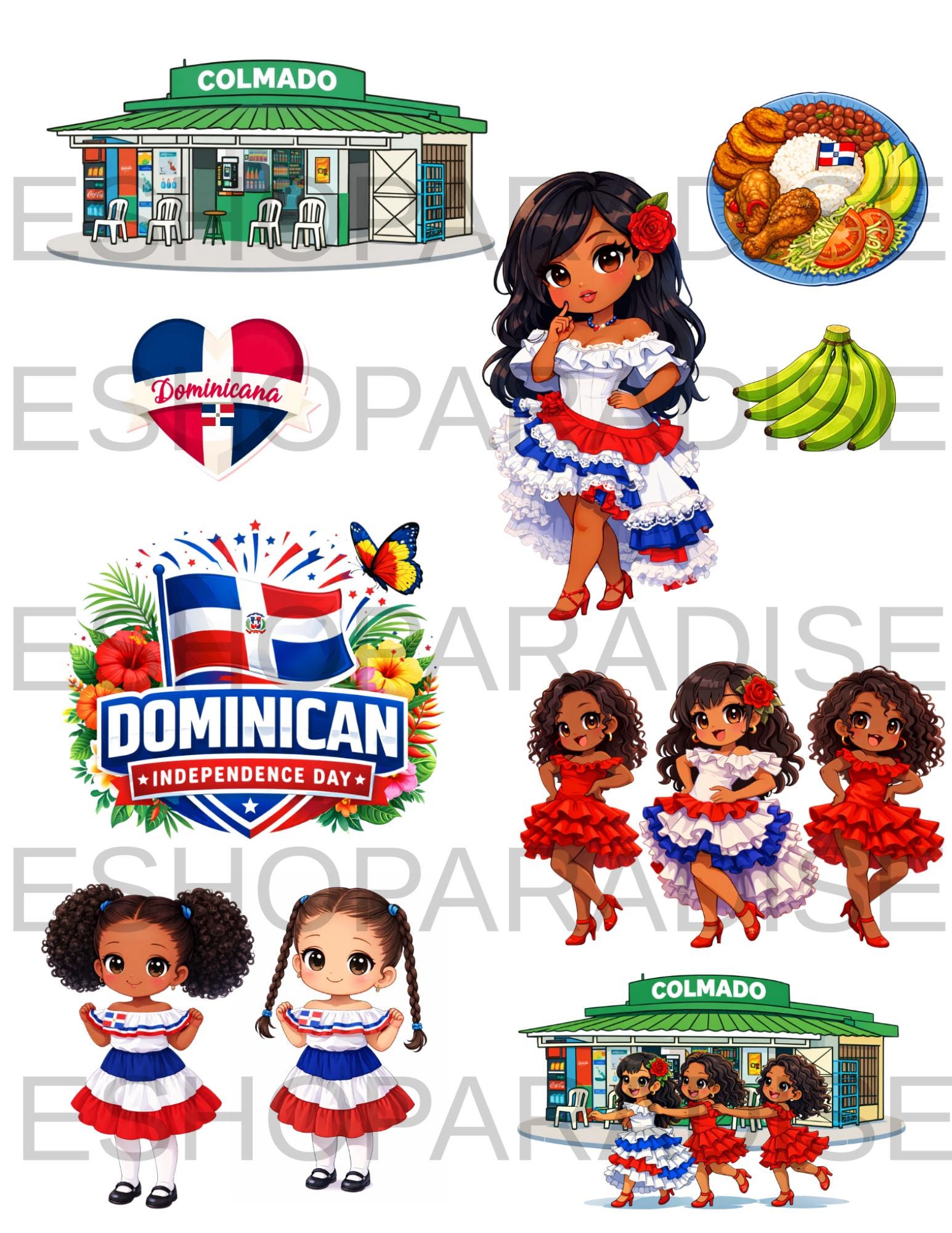 Dominican Culture Bundle, Caribbean Clipart, Dominican Heritage Month ...