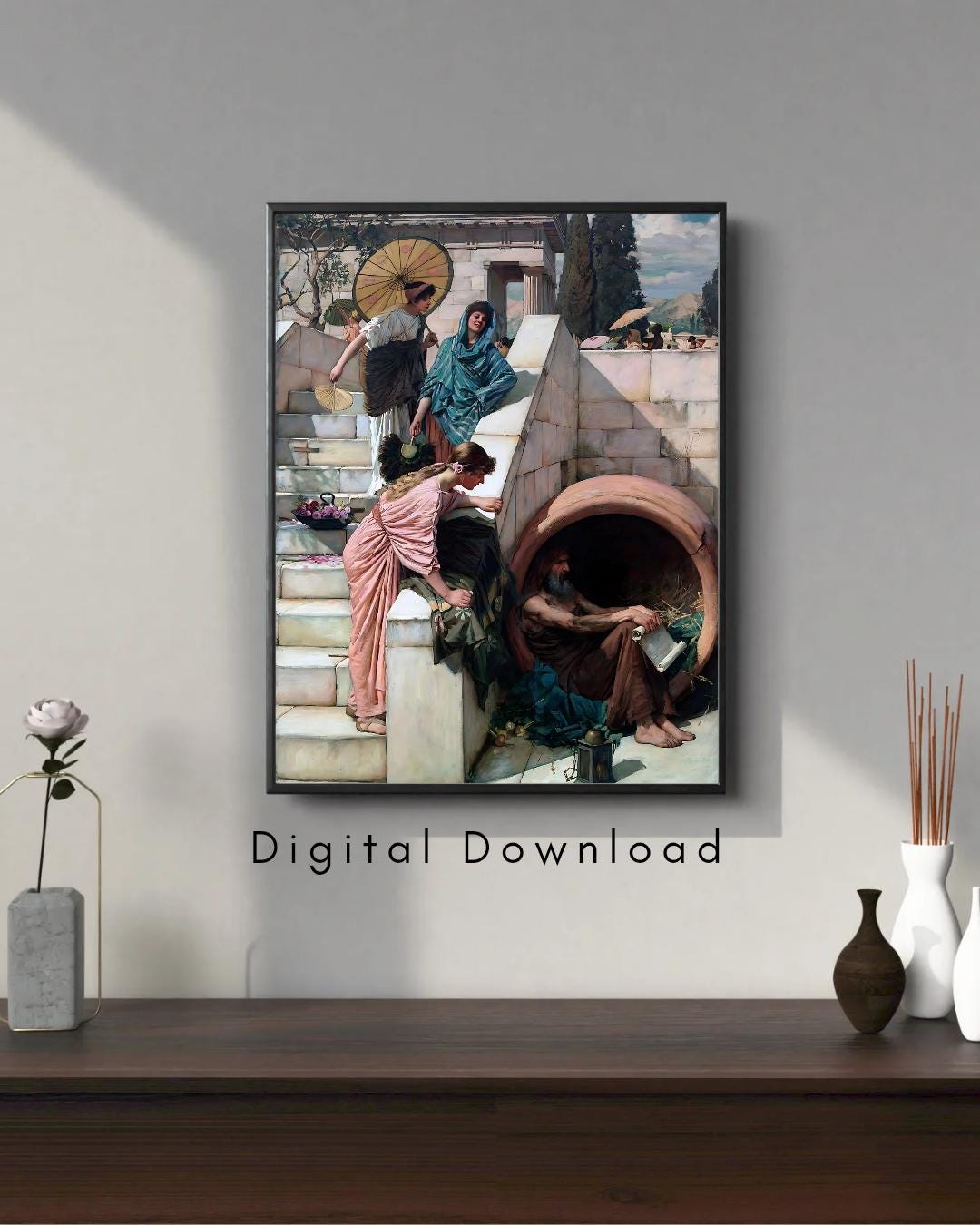 Diogenes Digital Art Print, John William Waterhouse Greek Philosopher ...