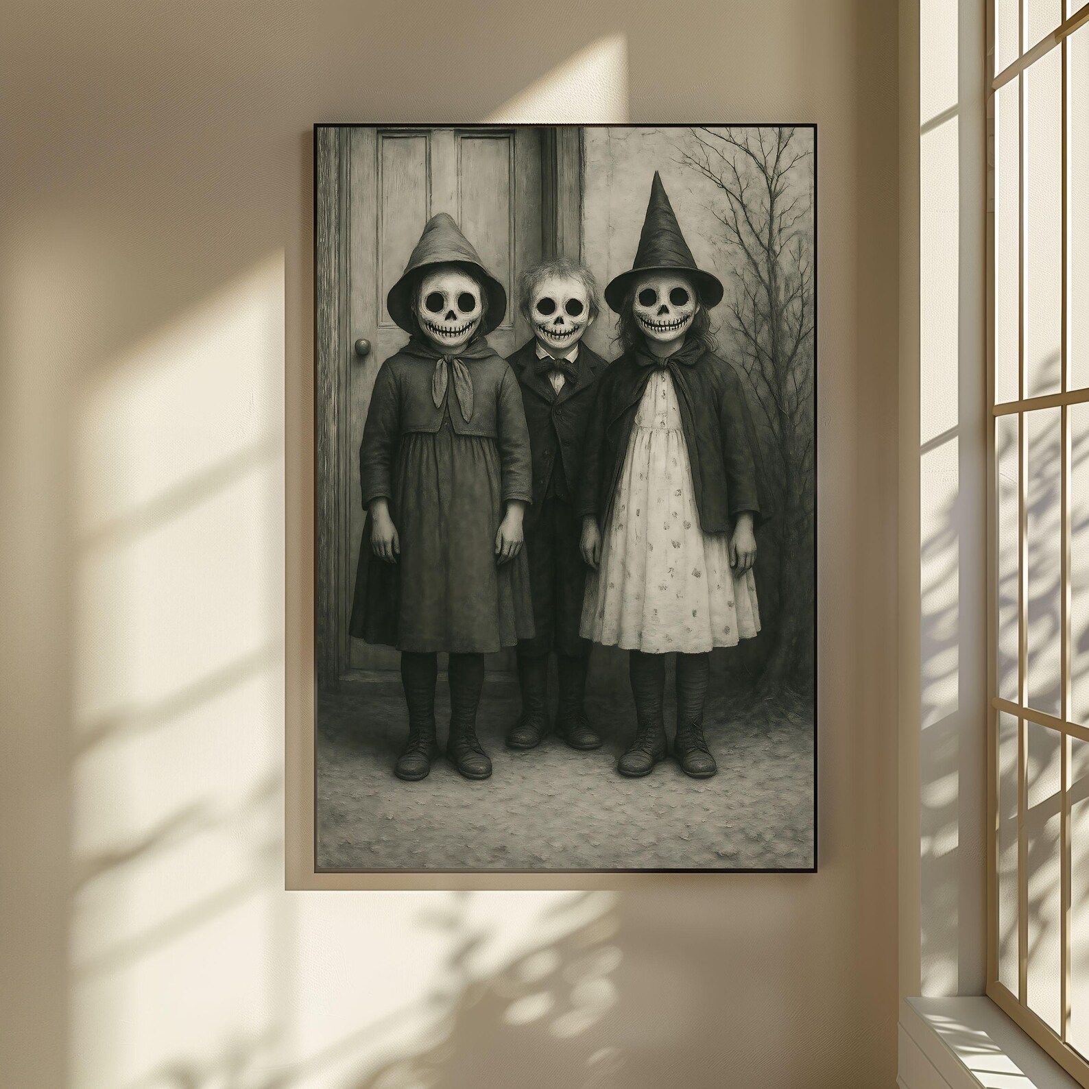 Vintage Halloween Photograph Print: Spooky Ghost Children, Gothic Home ...