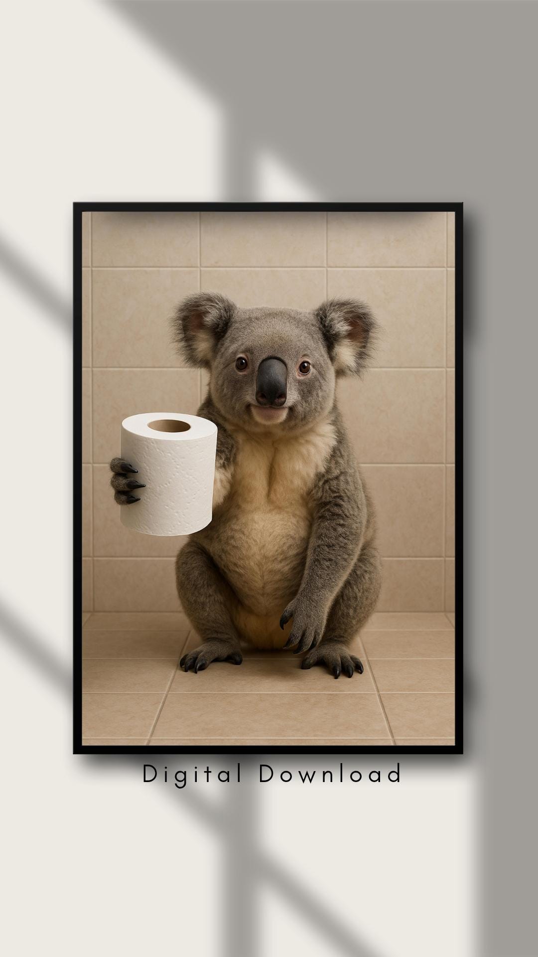 Buy Funny Koala Toilet Paper Print: Quirky Bathroom Wall Art (digital ...