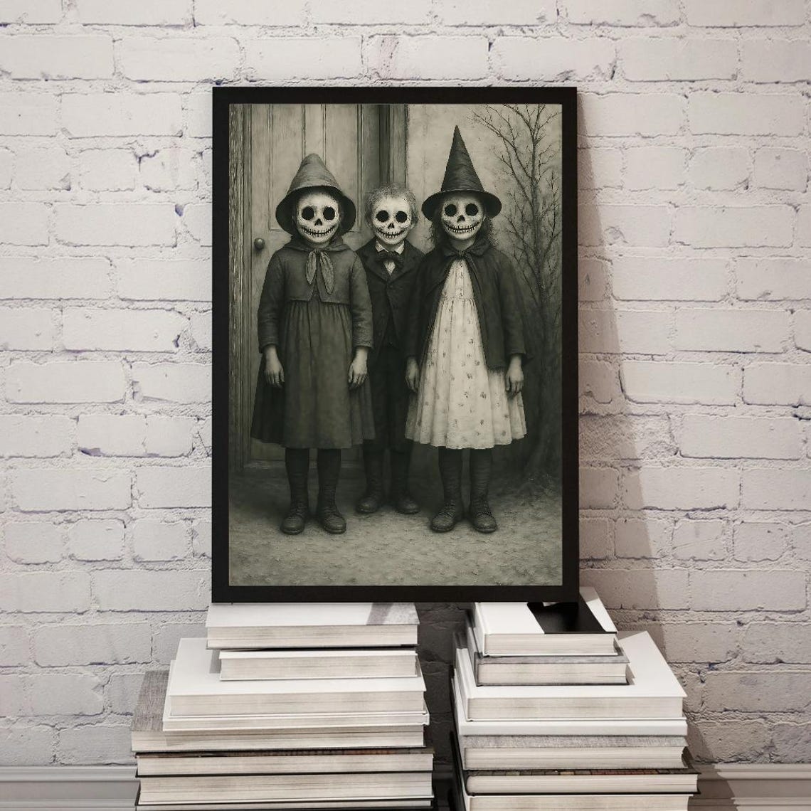 Vintage Halloween Photograph Print: Spooky Ghost Children, Gothic Home ...
