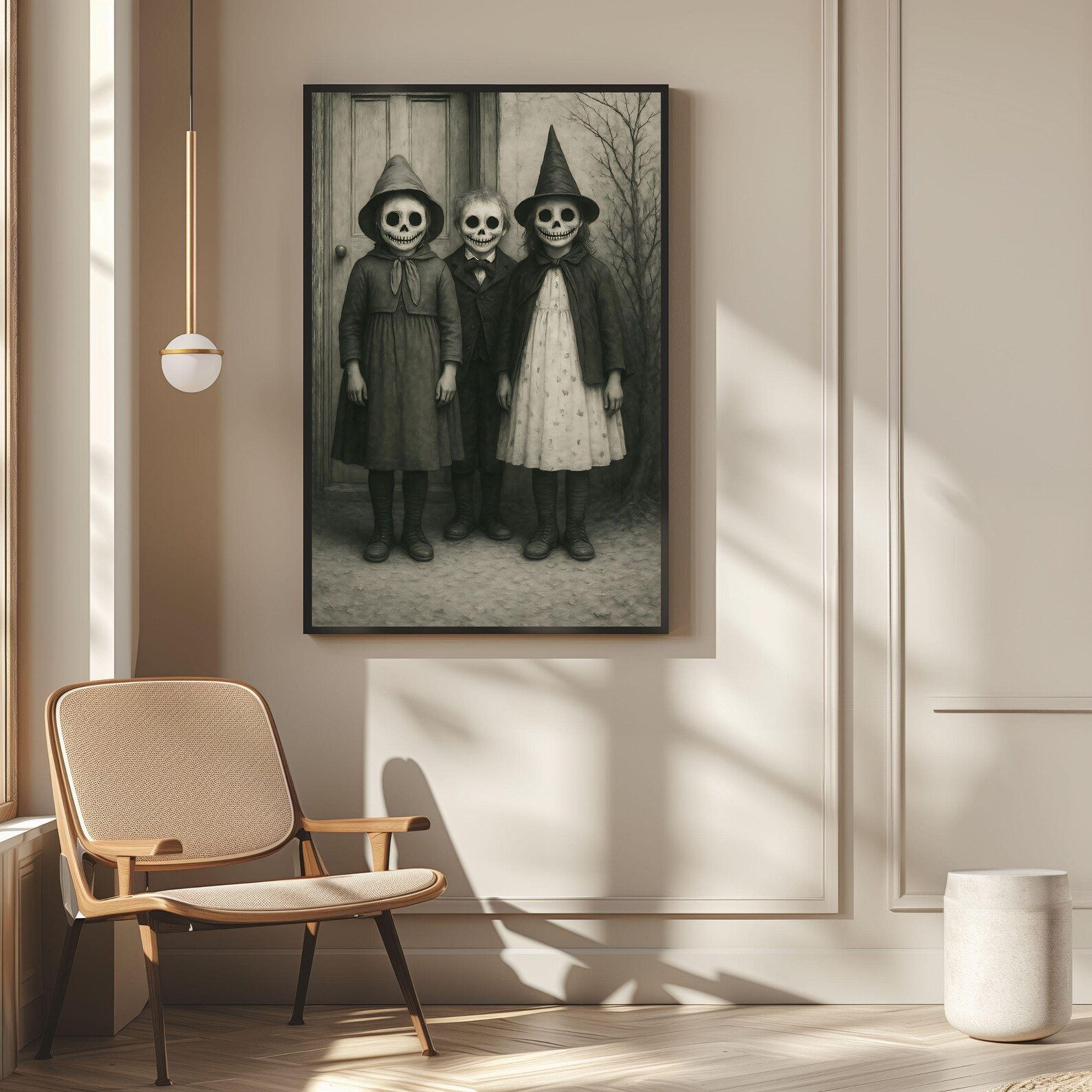Vintage Halloween Photograph Print: Spooky Ghost Children, Gothic Home ...