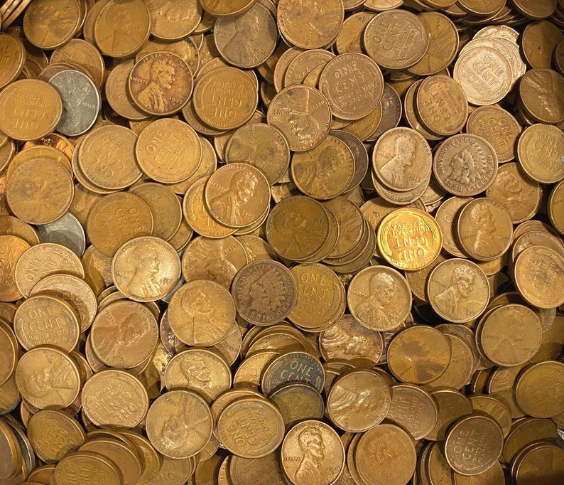 Wheat Pennies by the Pound 1909-1958 - Includes Free Indian Head Cent ...