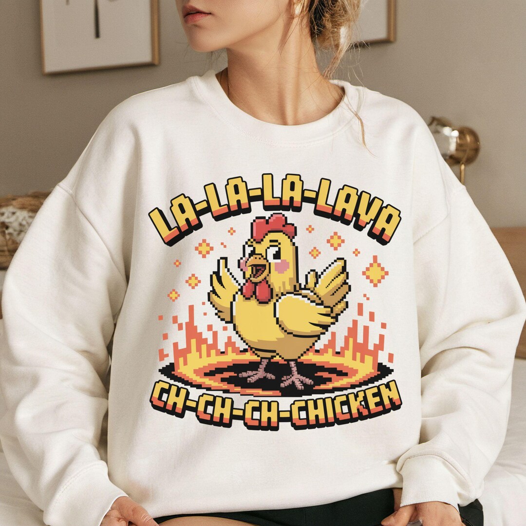 Funny Pixel Chicken Lava PNG, La-la-lava Fire Bird Clipart, Gamer Kids ...