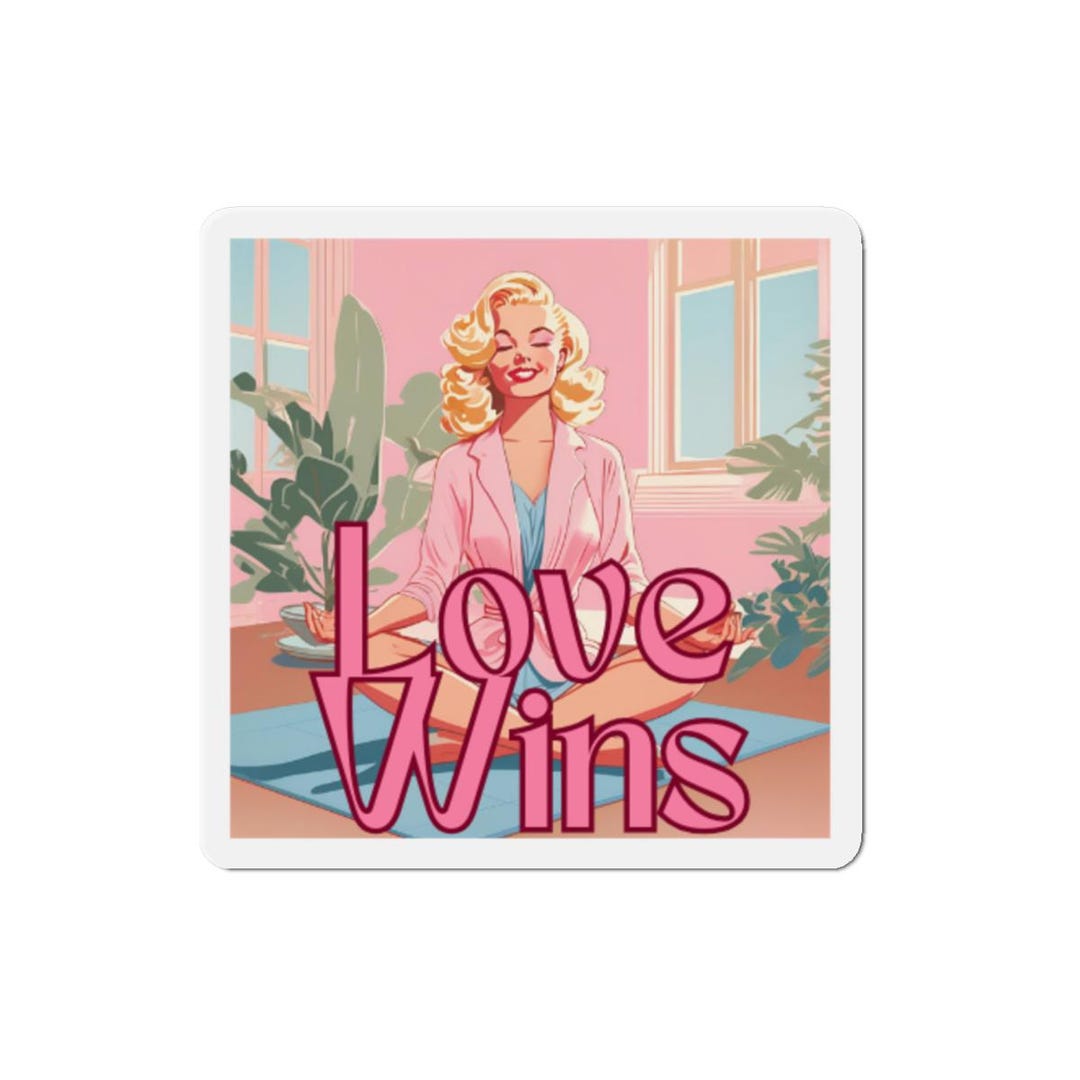 Die-cut Magnets, Fifties Pinup Barbie Love Wins Yoga Meditation ...