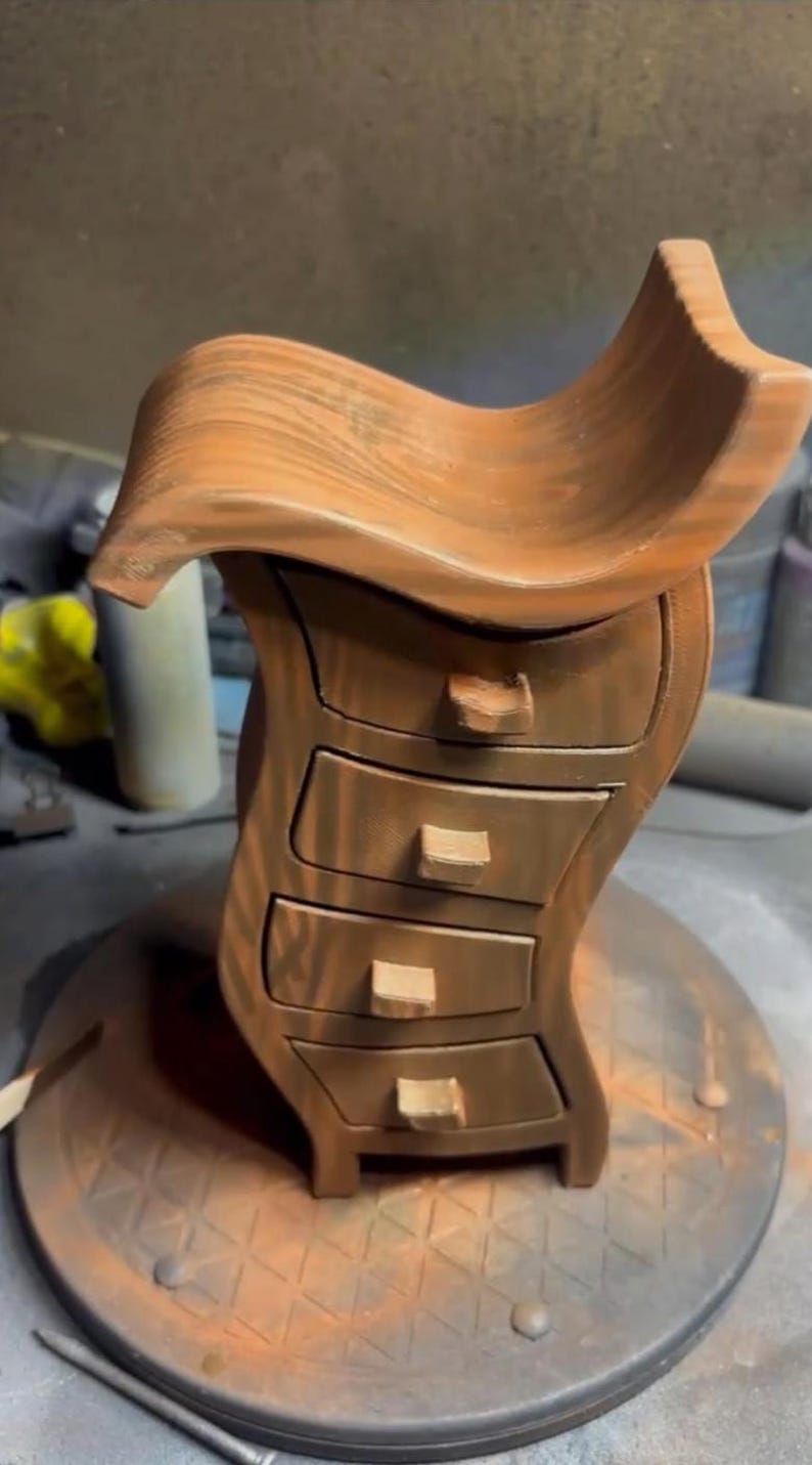 Miniature Twisted Dali-style Cabinet – Surrealist 3D Art Piece - Etsy