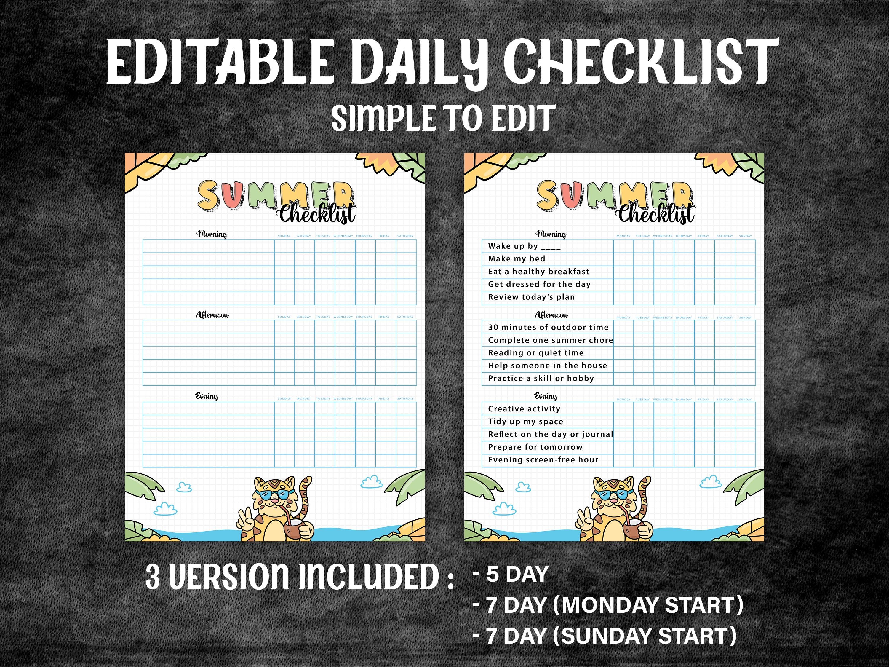 Printable Editable SUMMER 2025 Planner Bundle | Summer Calendar and ...