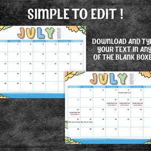 Printable Editable SUMMER 2025 Planner Bundle | Summer Calendar and ...