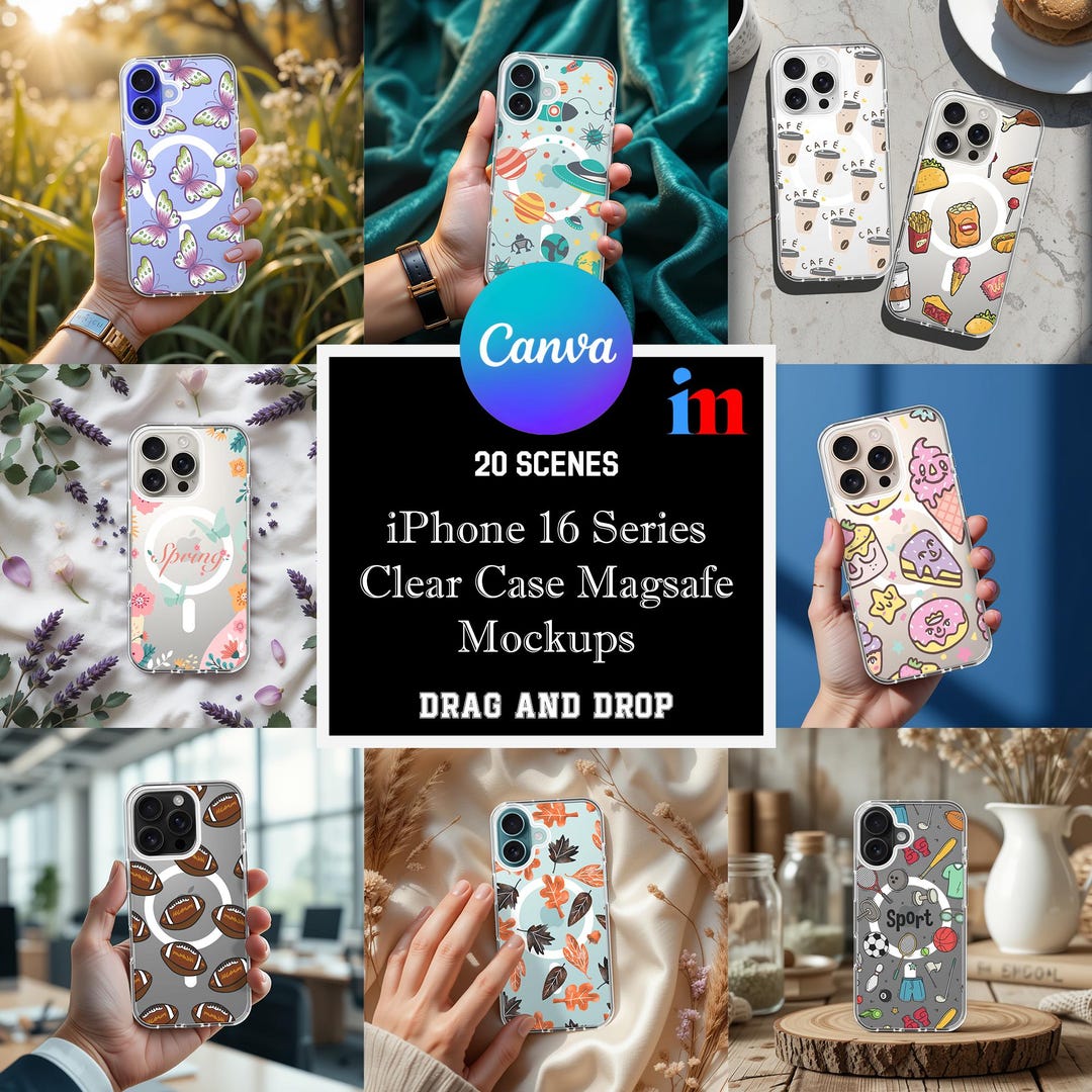 IPhone 16 Series Clear Case Magsafe Mockup Bundle 20 Scenes ...