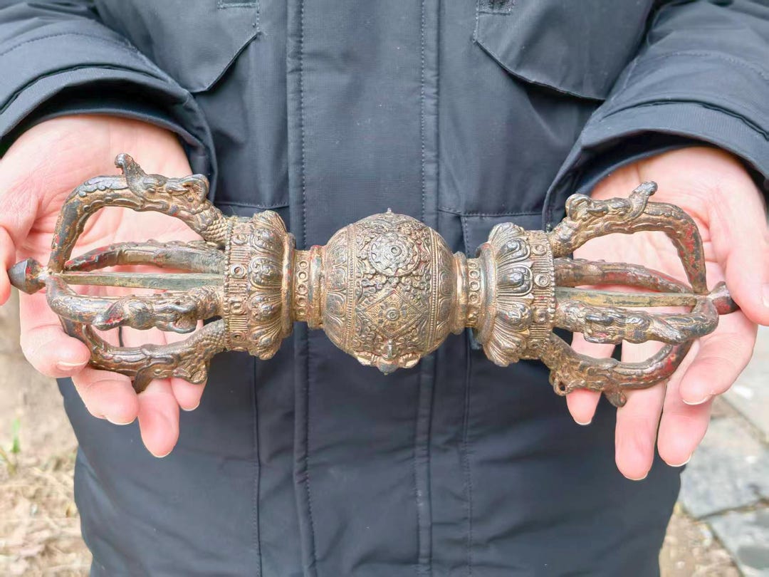 Tibetan Copper Dorje Phurpa Pestle, Vajra Exorcism Faqi Prayer, Tibet ...