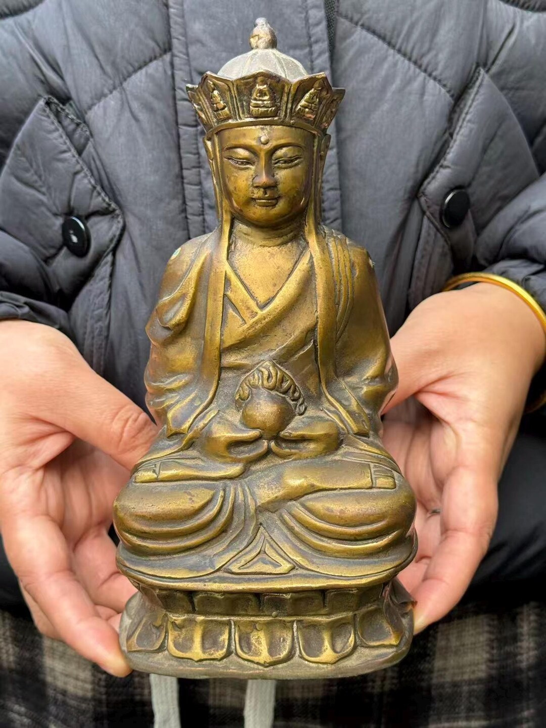 Copper Ksitigarbha Bodhisattva Standing Posture Dizang Pusa Copper ...