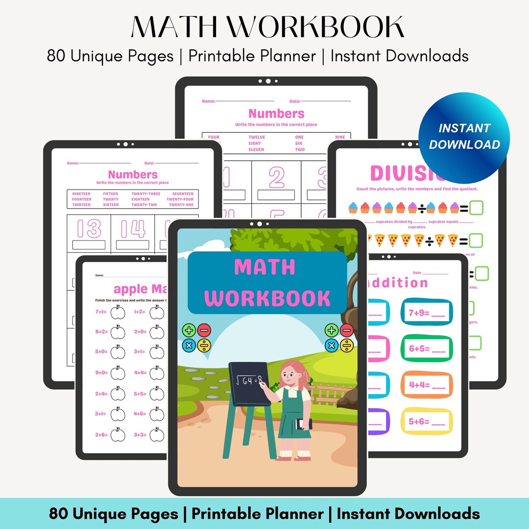Math Worksheets - Printable - Instant Download - Addition - Subtraction ...