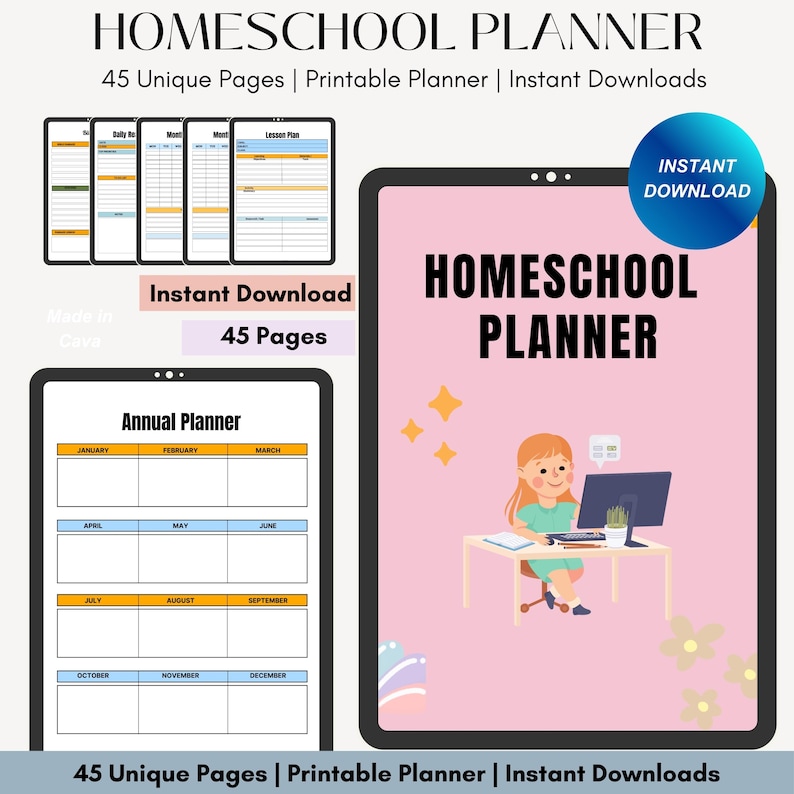 Homeschool Planner Printable Homeschool Digital Planner Homeschool ...