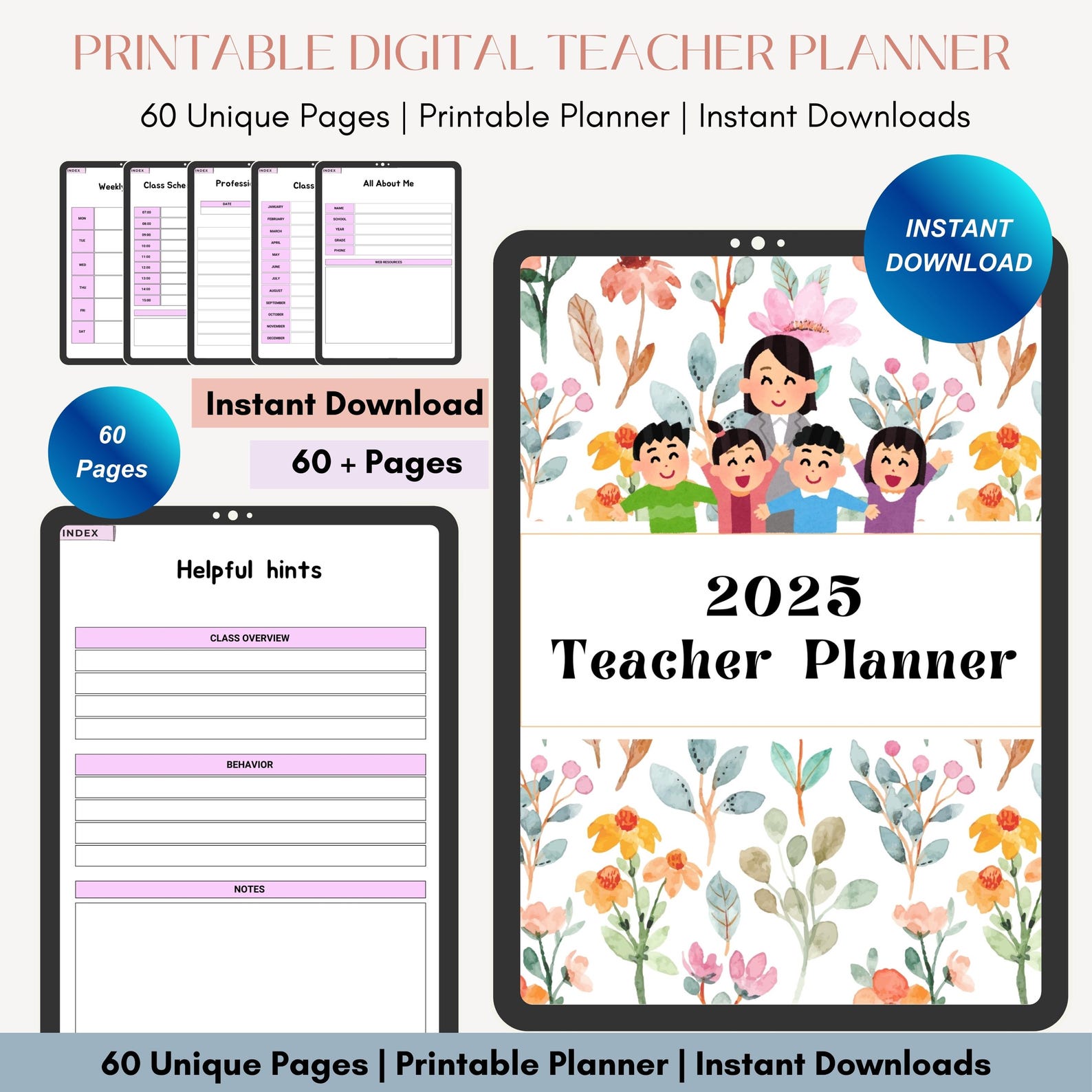 2025 Teacher Planner for Canva Template 2025 Dated Digital Teacher ...