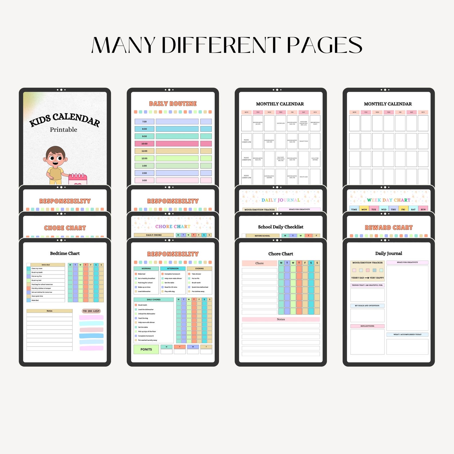 Printable Calendar, Printable PDF Printable Kids Calendar, Daycare ...