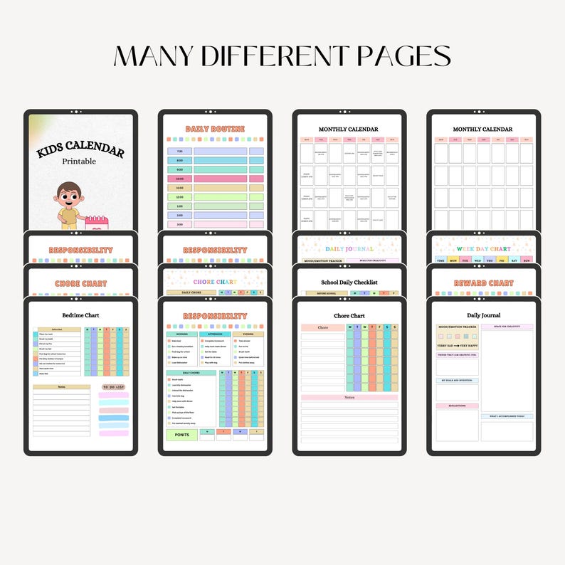 Printable Calendar, Printable PDF Printable Kids Calendar, Daycare ...