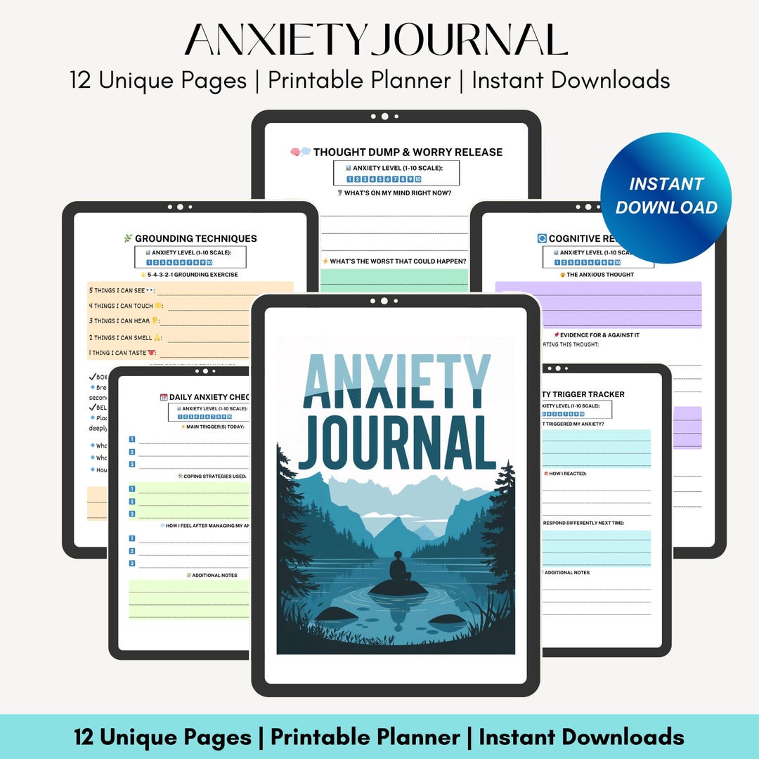 Anxiety Worksheet Journal, Therapist, Therapy, Anxiety Triggers ...