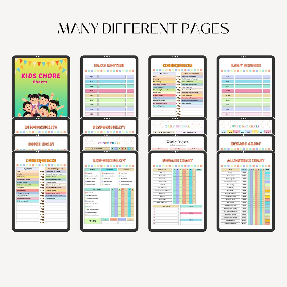 Kids Chore Chart/pig and Berries Cute Task Chart for Children/printable ...