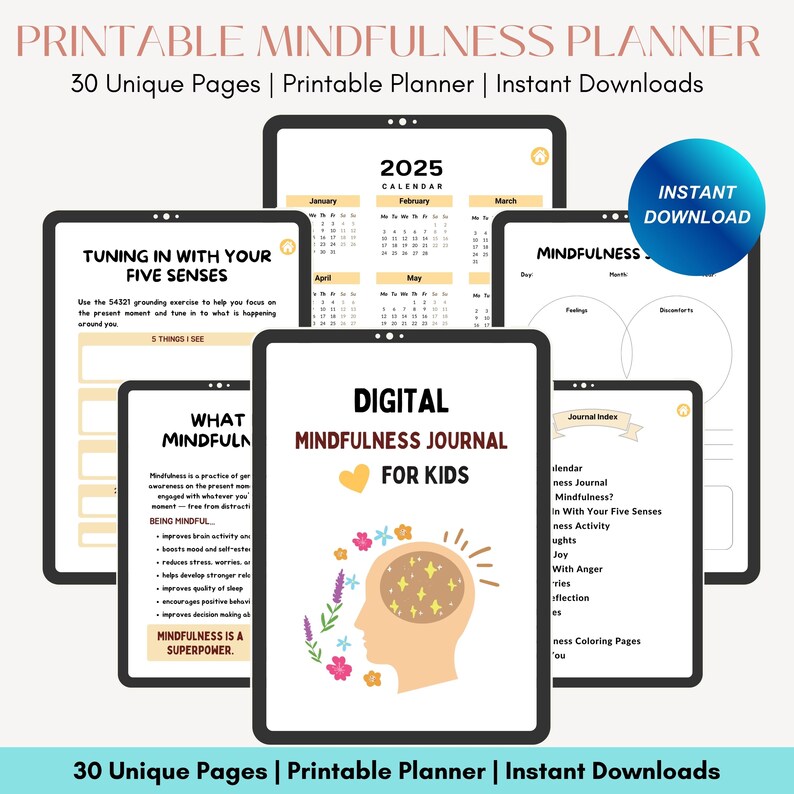 Fun Mindfulness *for Kids* Printable Workbook | Practice Mindfulness ...