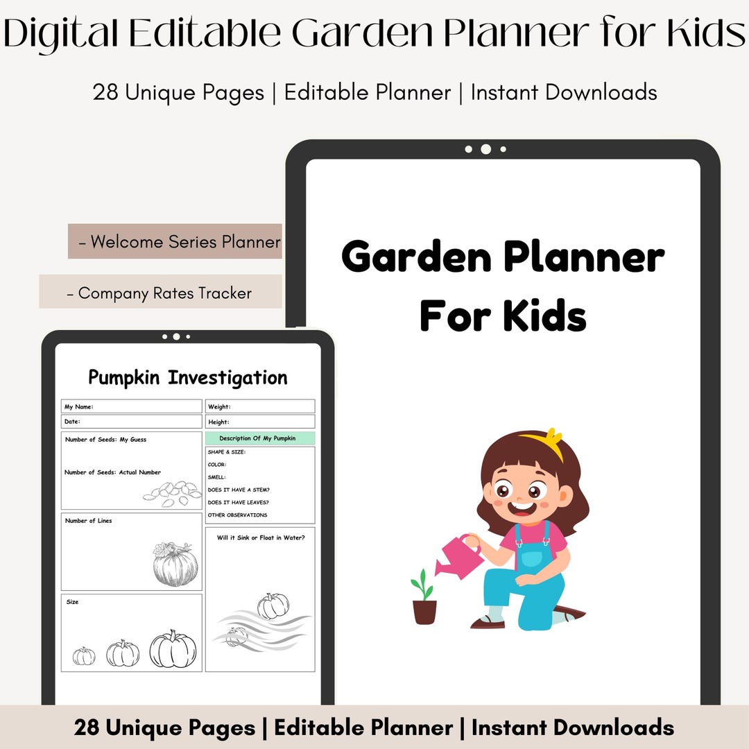 Garden Planner for Kids, Garden Journal Homeschool Activity, Kids ...