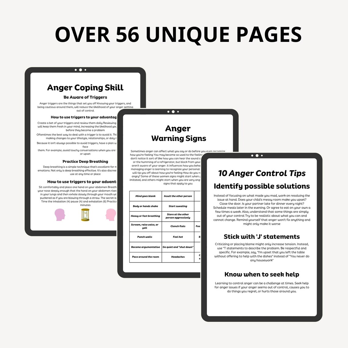 Anger Management Workbook for Teens and Adults, Anger Coping Skill ...