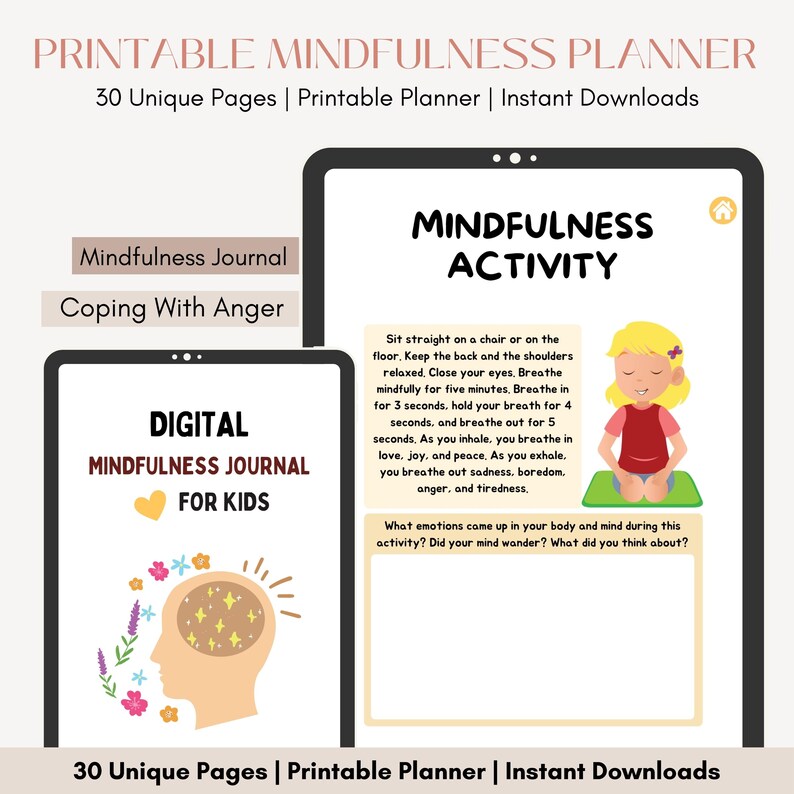 Fun Mindfulness *for Kids* Printable Workbook | Practice Mindfulness ...