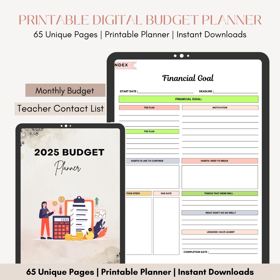 Digital Budget Planner, Digital Financial Budget Planner, Digital ...