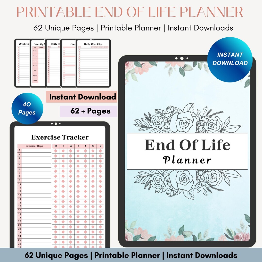 End of Life Planner Fillable Printable PDF, What If Binder Bundle, Just ...