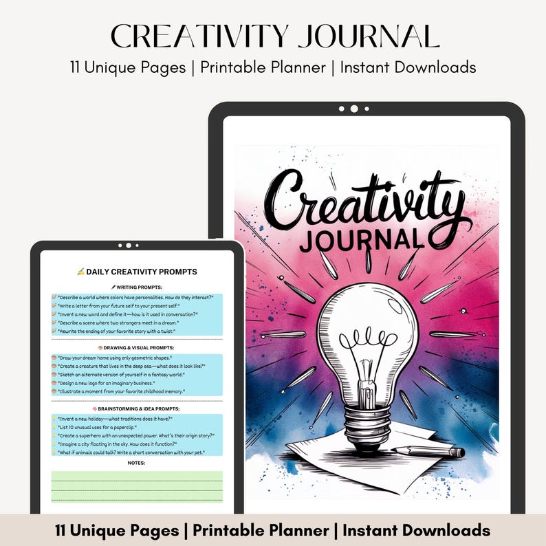 Creativity Planner Printable, Art Planner & Journal, Year of Creative ...