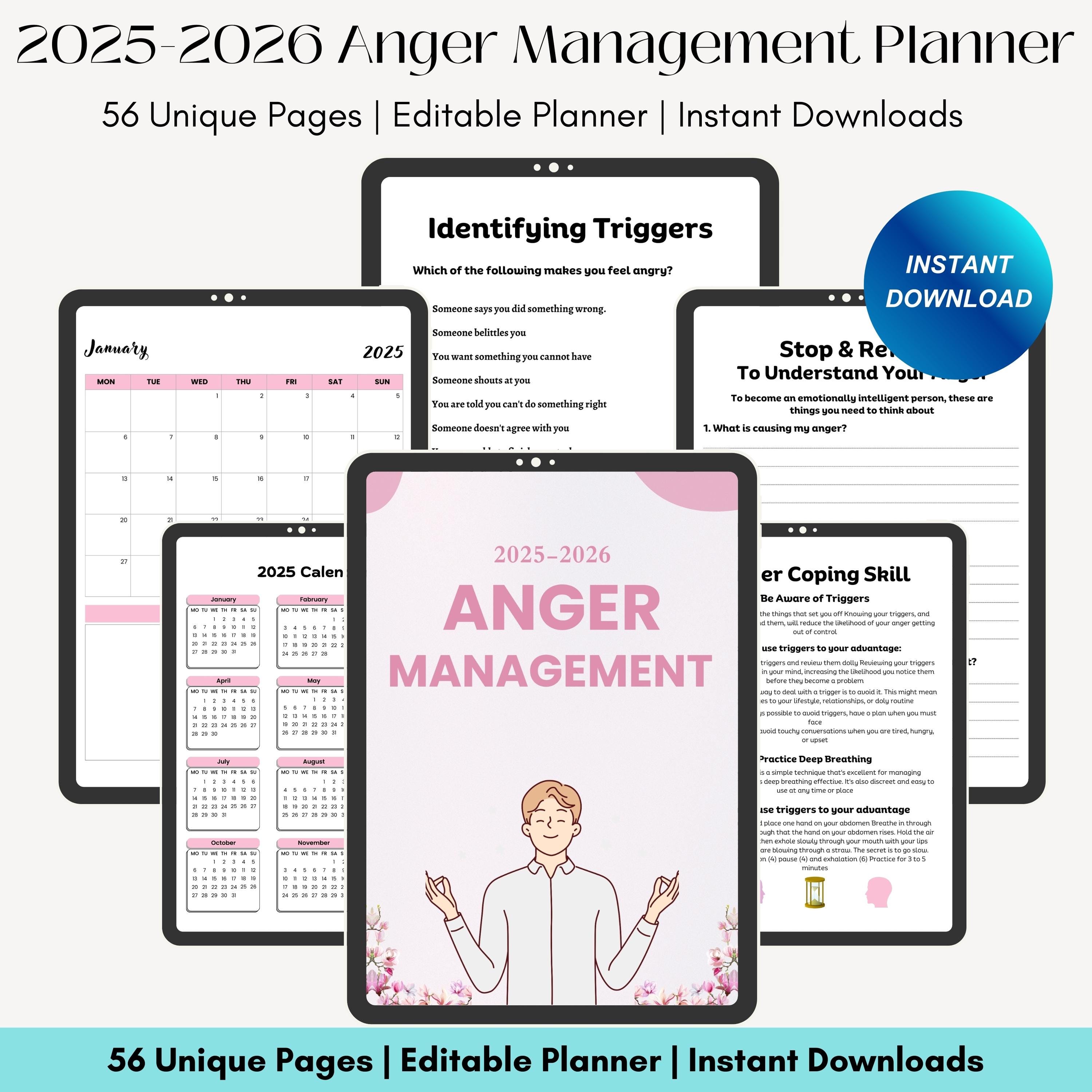 Anger Management Workbook for Teens and Adults, Anger Coping Skill ...