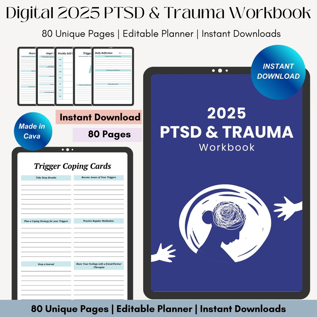2025 Ptsd/trauma/anxiety Printable Journal/workbook, Anger Management ...