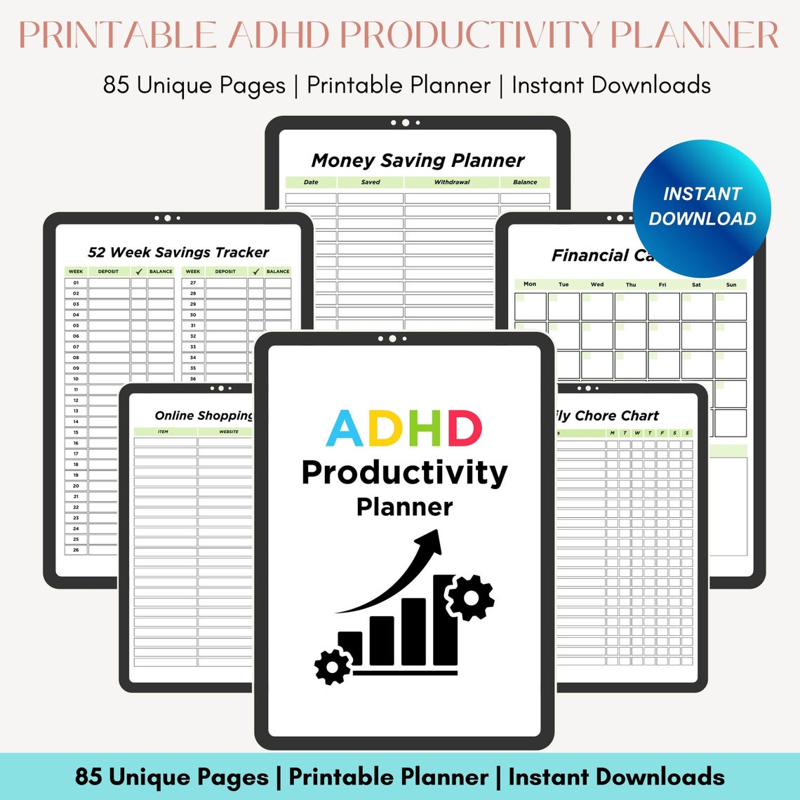 EDITABLE Productivity Planner Template Bundle, Planner Templates ...