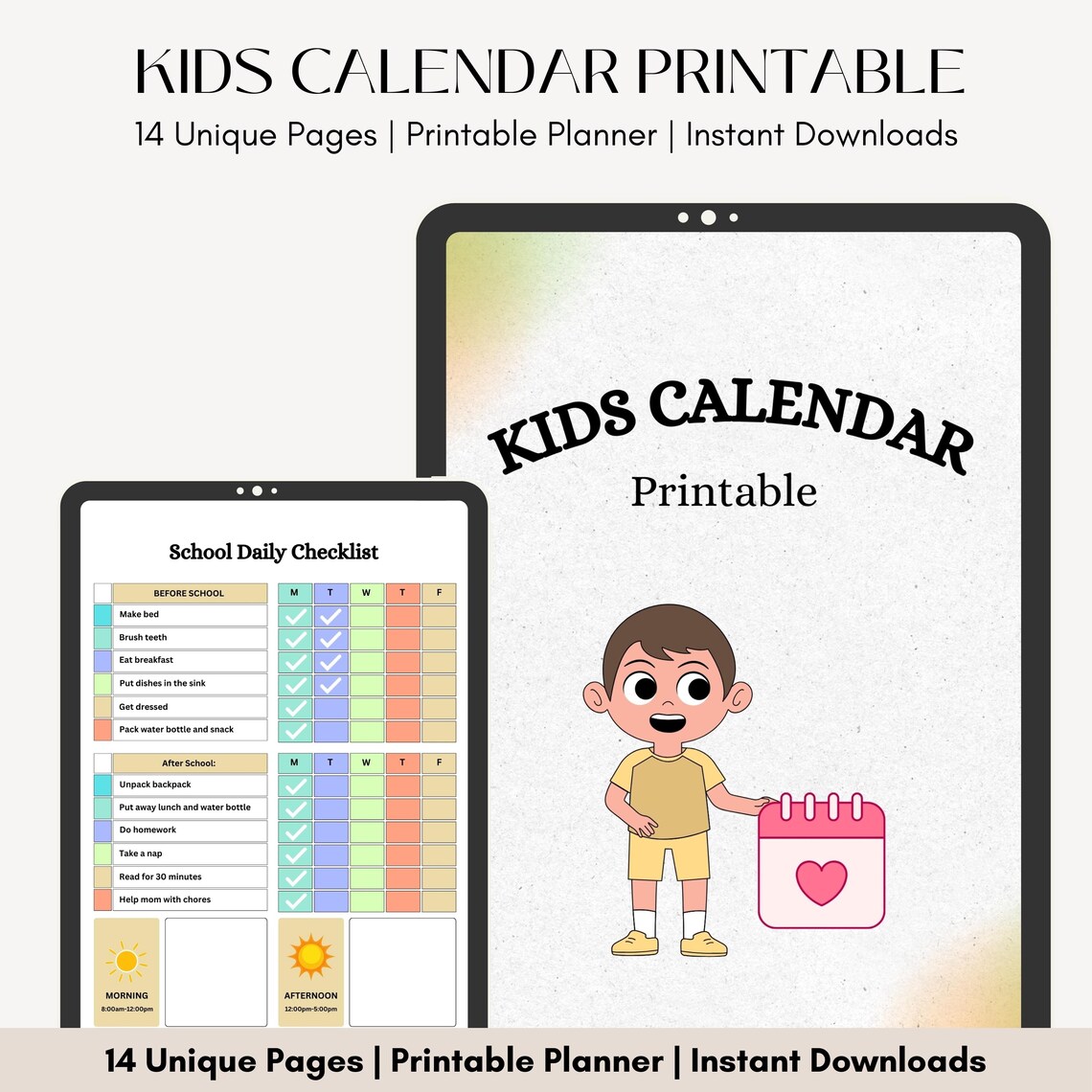 Printable Calendar, Printable PDF Printable Kids Calendar, Daycare ...
