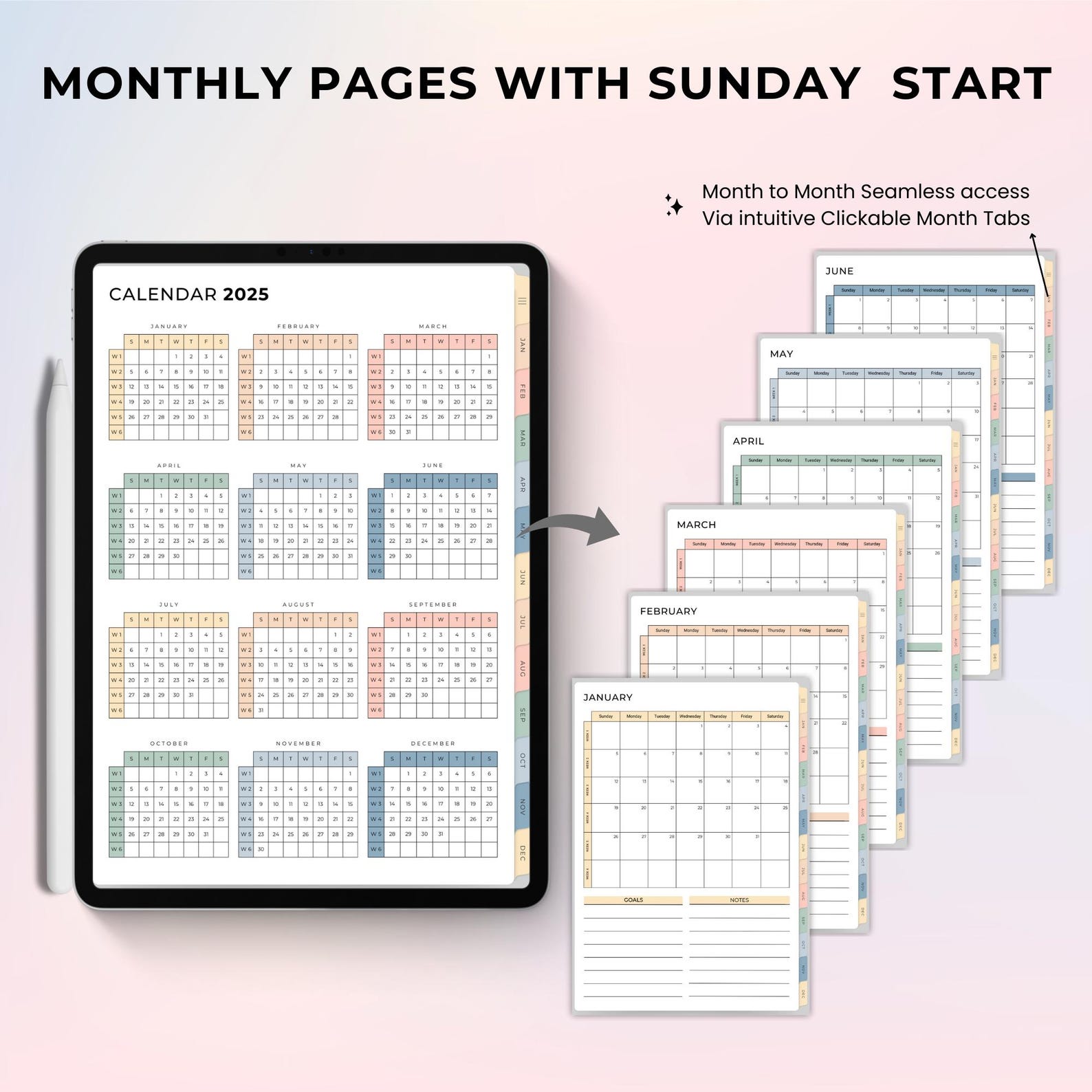 2025 Rainbow Life Planner Printable | Daily Weekly Monthly Undated ...